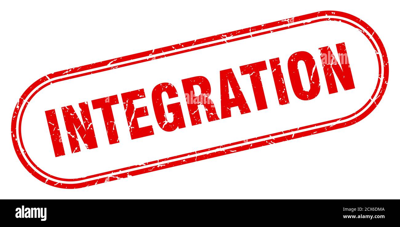 integration stamp. rounded grunge sign on white background Stock Vector ...