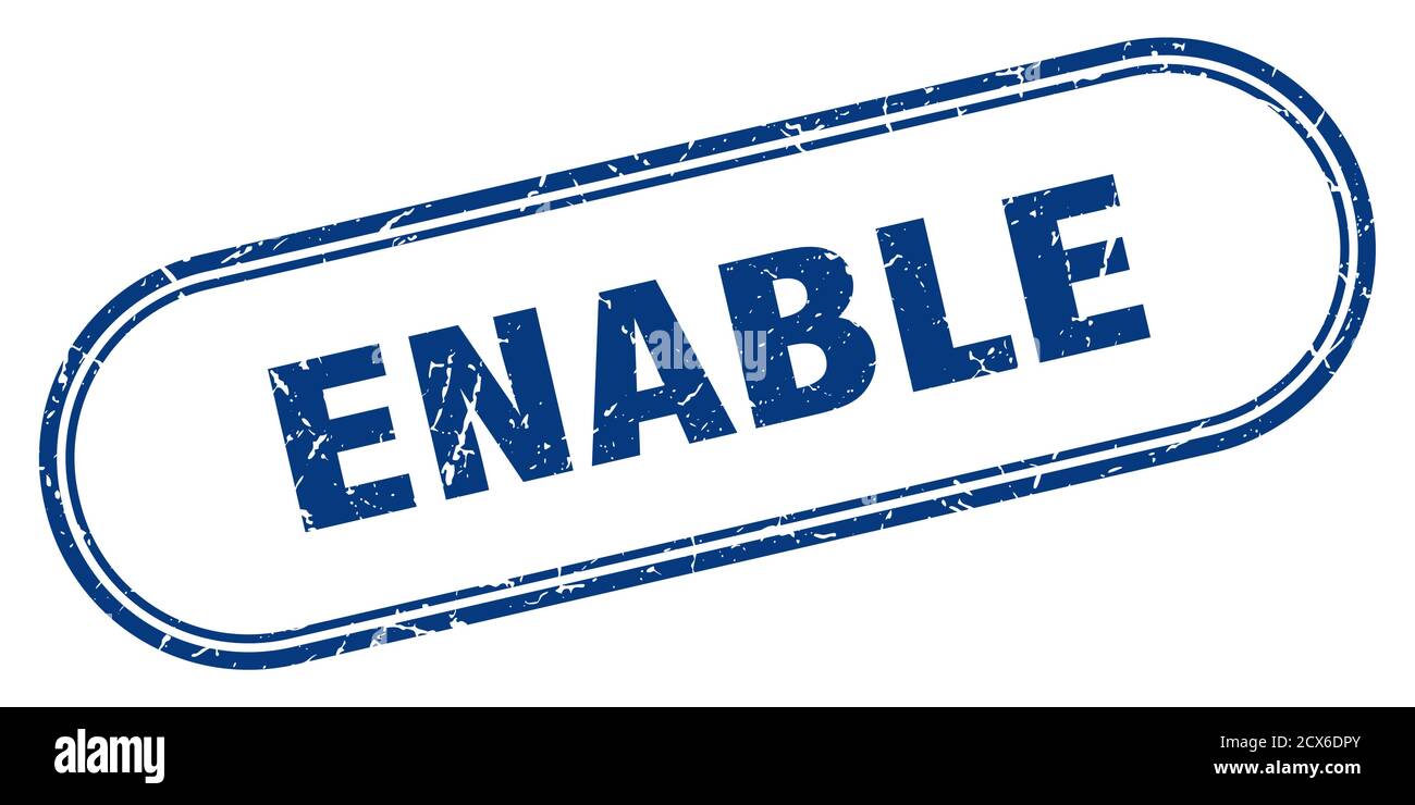 enable stamp. rounded grunge sign on white background Stock Vector ...