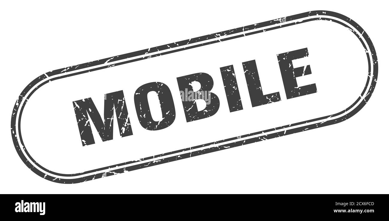 mobile stamp. rounded grunge sign on white background Stock Vector ...