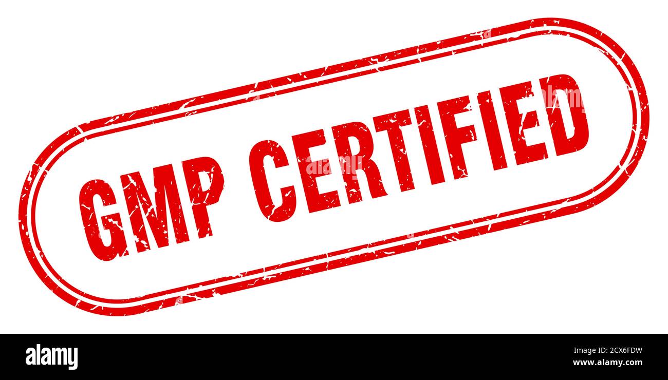 gmp certified stamp. rounded grunge sign on white background Stock ...