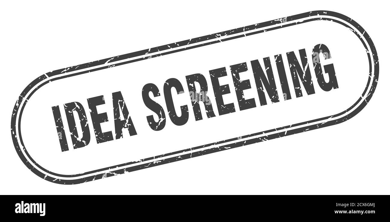 idea screening stamp. rounded grunge sign on white background Stock ...