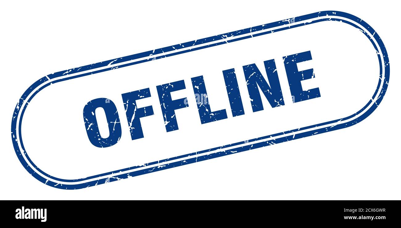 offline stamp. rounded grunge sign on white background Stock Vector ...