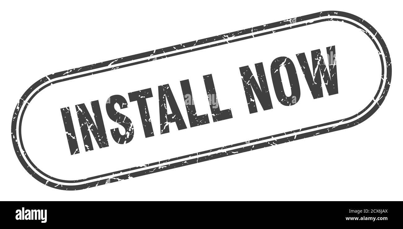 install now stamp. rounded grunge sign on white background Stock Vector ...