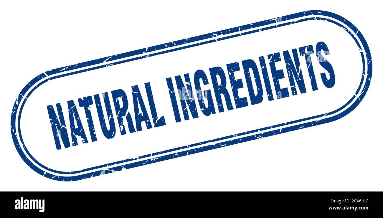 natural ingredients stamp. rounded grunge sign on white background ...
