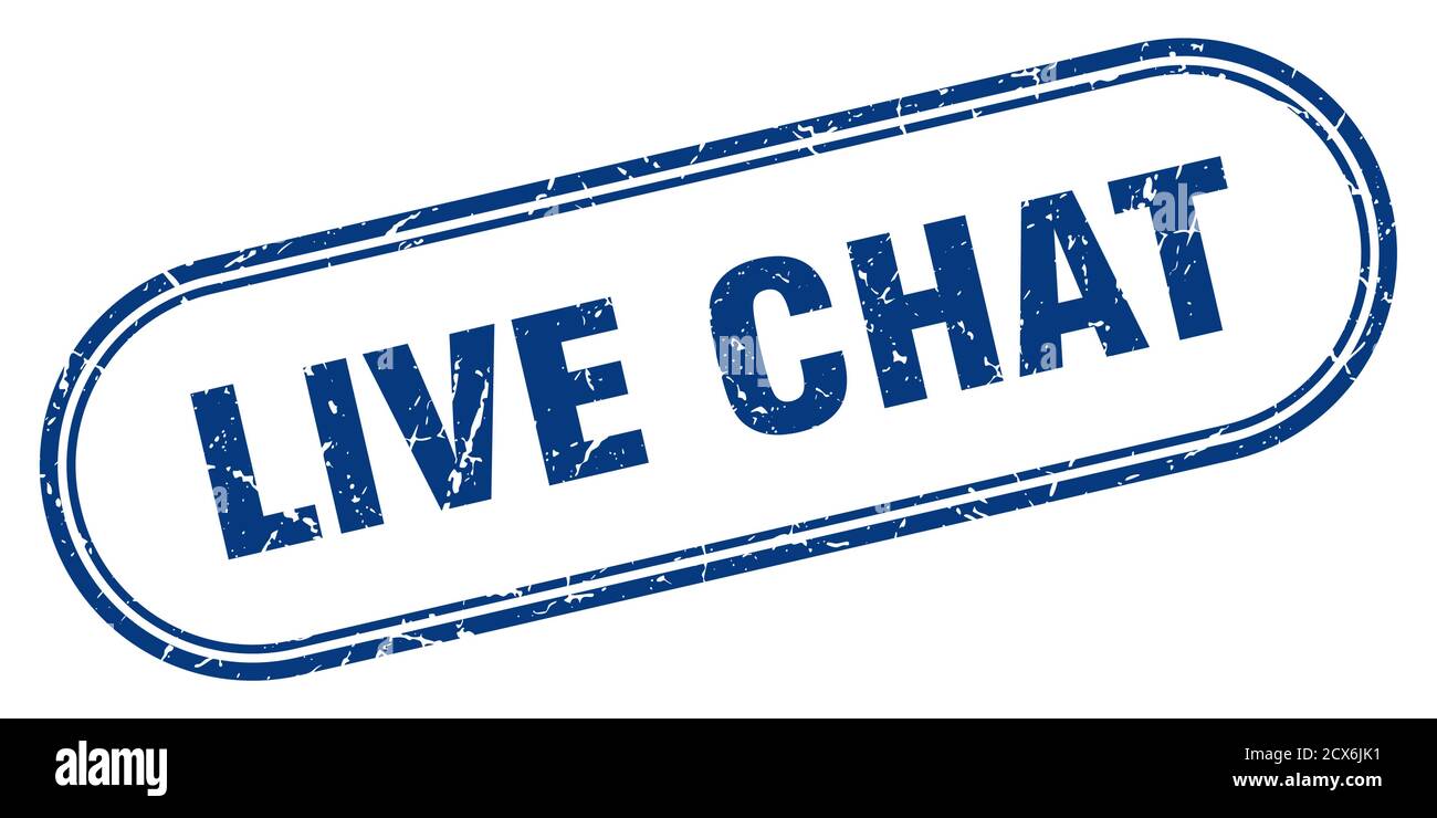 live chat stamp. rounded grunge sign on white background Stock Vector ...