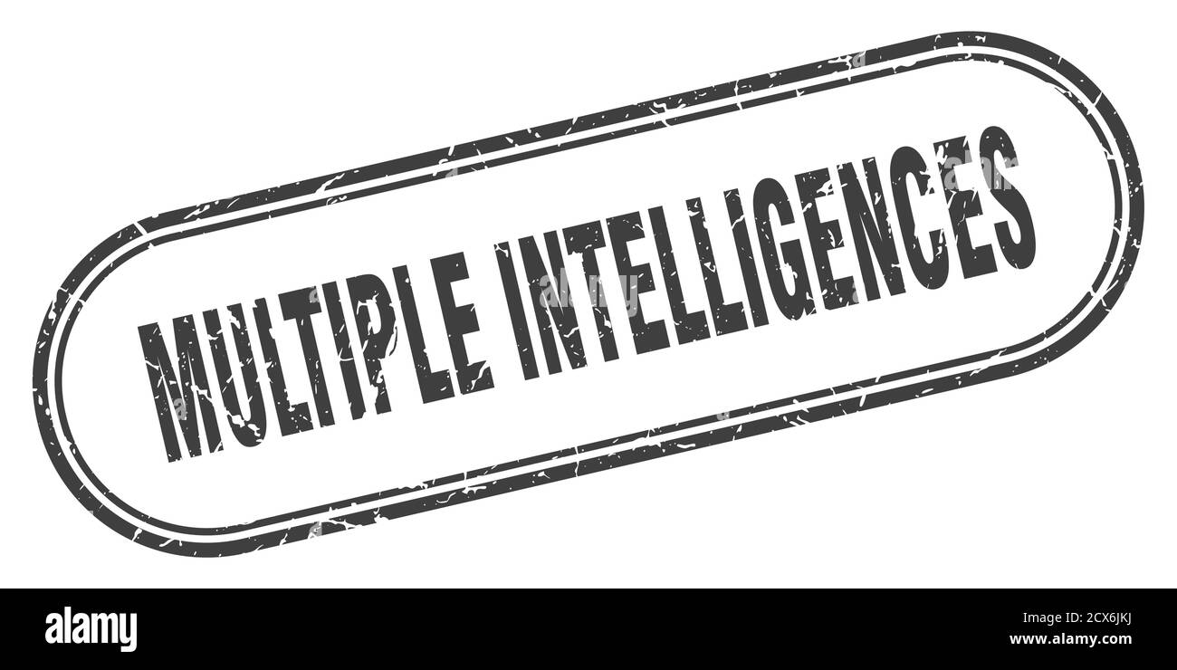 multiple intelligences stamp. rounded grunge sign on white background ...