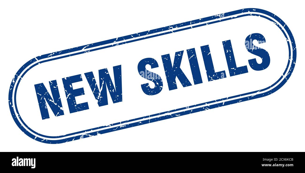 new skills stamp. rounded grunge sign on white background Stock Vector ...