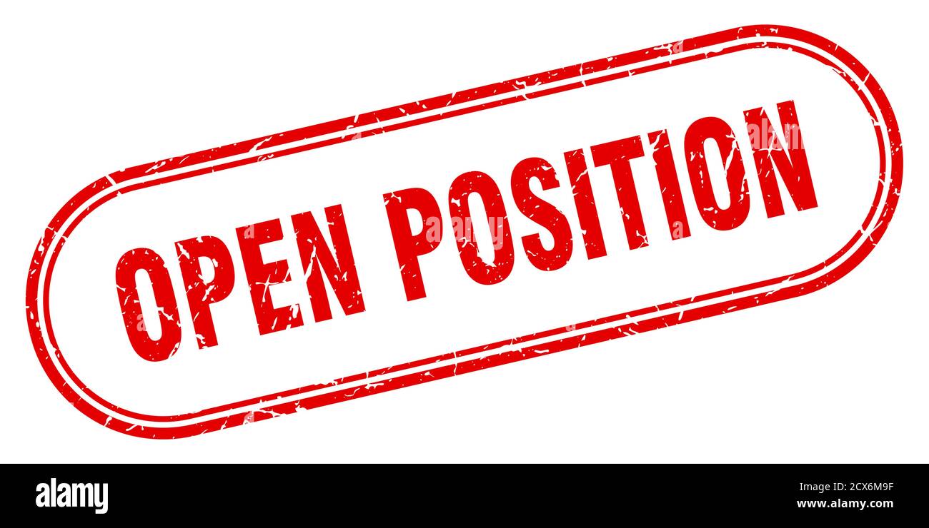 open position stamp. rounded grunge sign on white background Stock ...