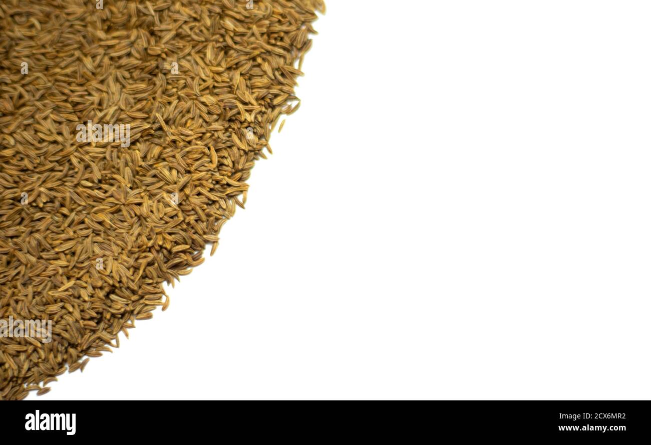 Cumin Seeds On A White Background Stock Photo - Alamy