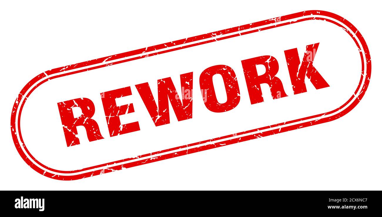 rework stamp. rounded grunge sign on white background Stock Vector Image & Art - Alamy