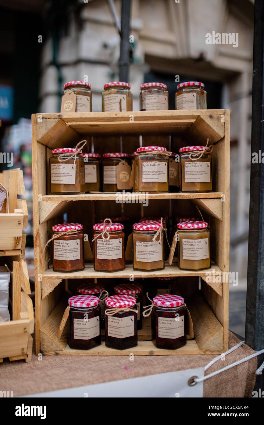 Jam Selling Stand at Jubilee Market Hall Stock Photo - Alamy