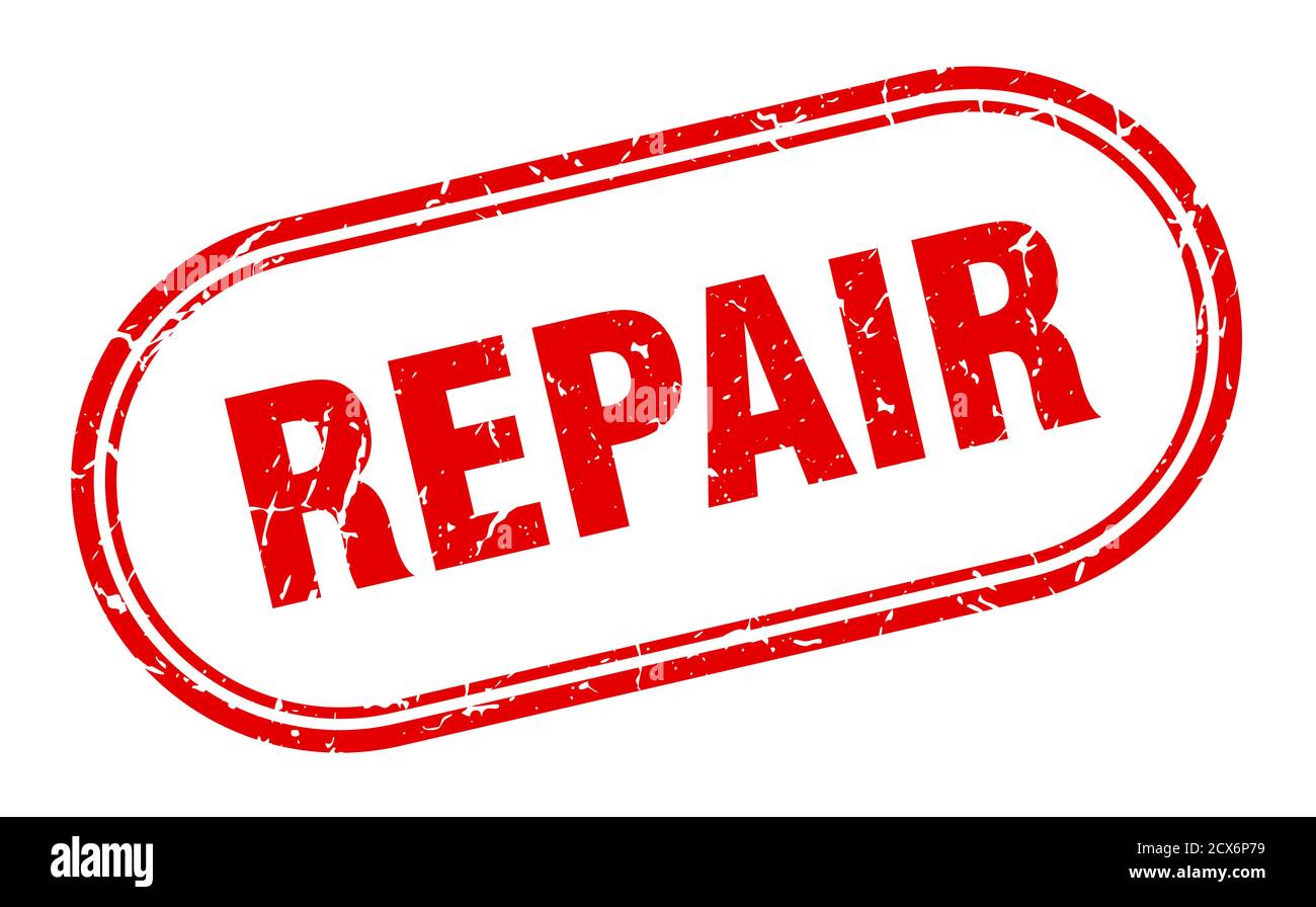 repair stamp. rounded grunge sign on white background Stock Vector ...
