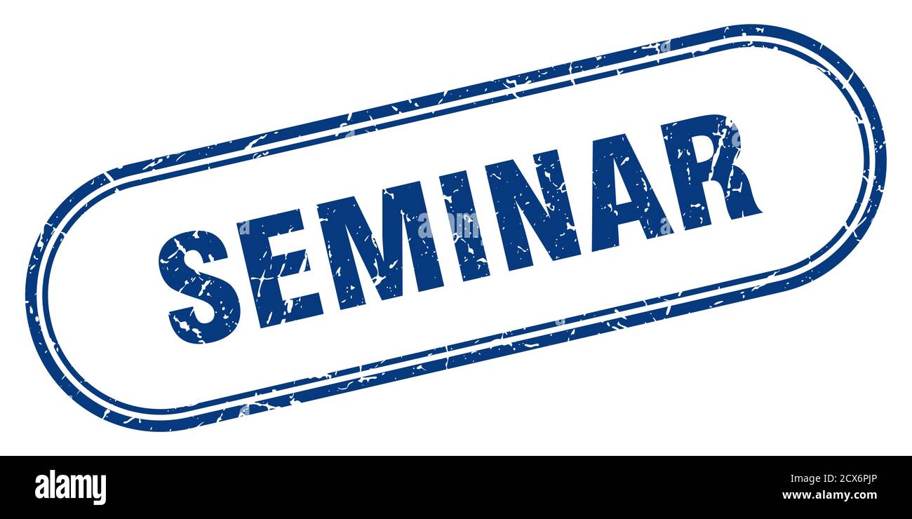 seminar stamp. rounded grunge sign on white background Stock Vector ...