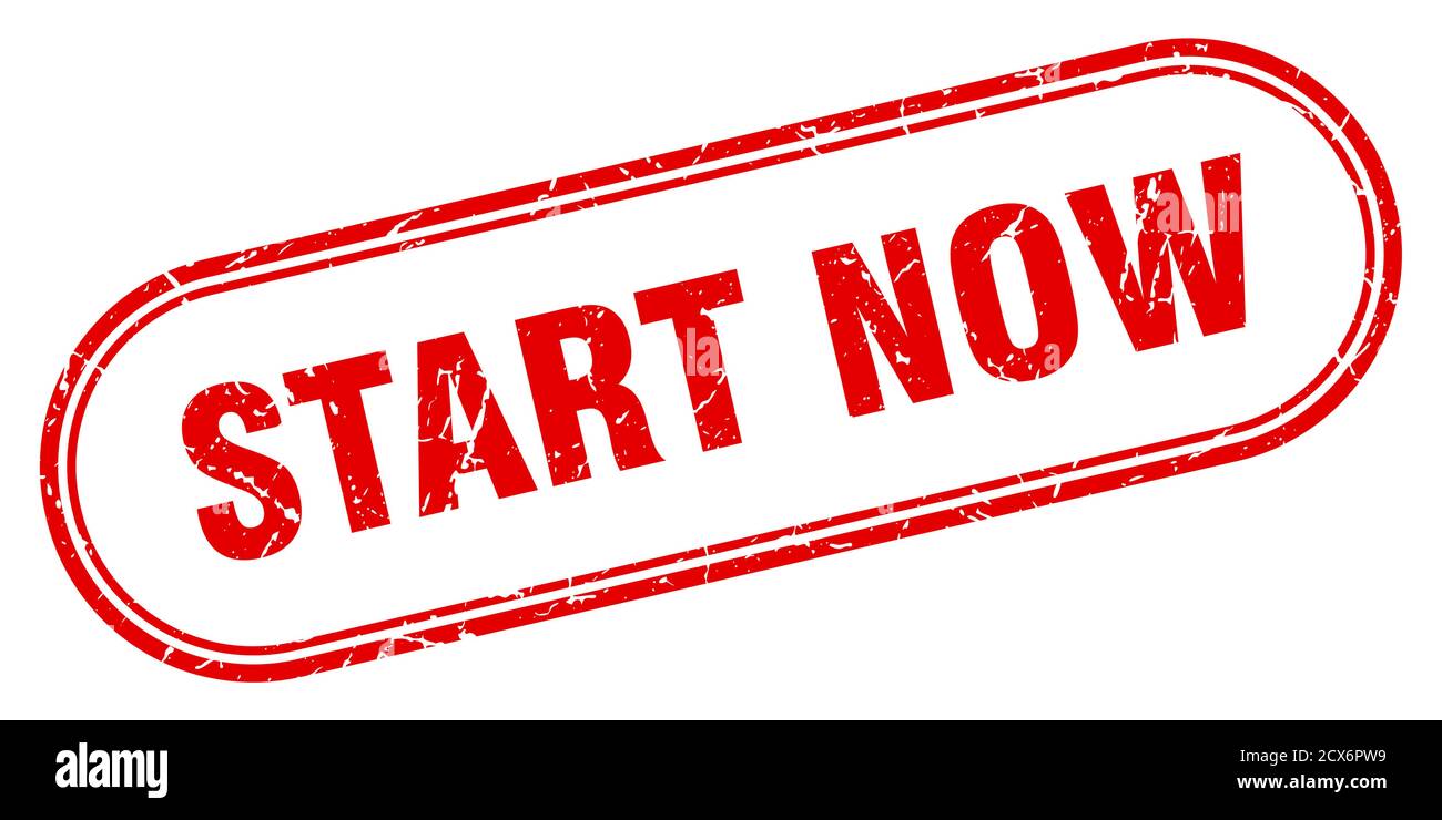 start now stamp. rounded grunge sign on white background Stock Vector ...
