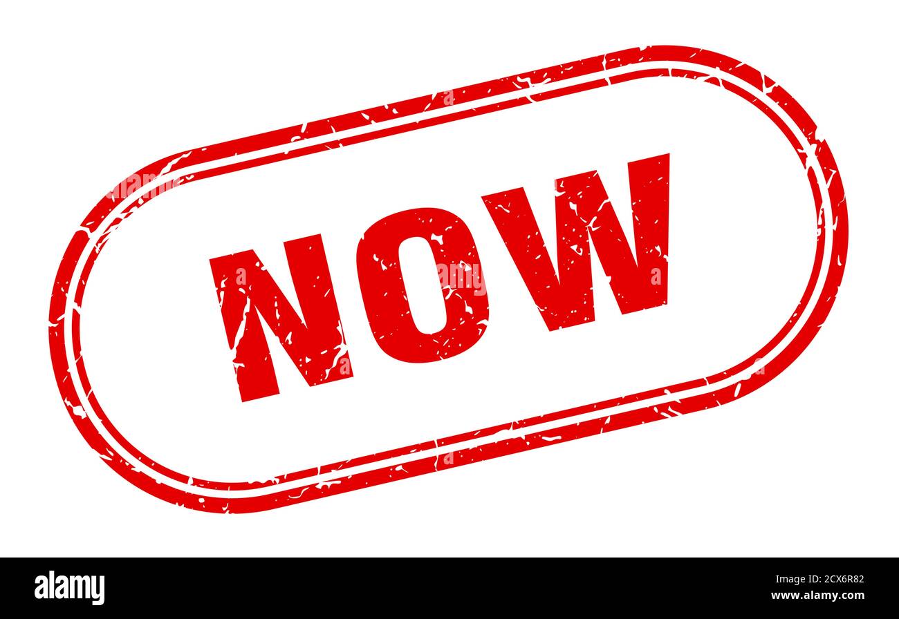 now stamp. rounded grunge sign on white background Stock Vector Image ...