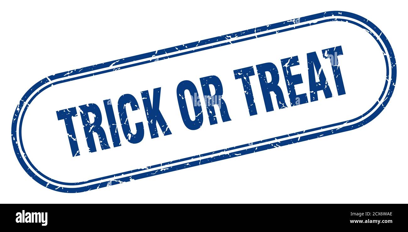 trick or treat stamp. rounded grunge sign on white background Stock Vector Image & Art - Alamy