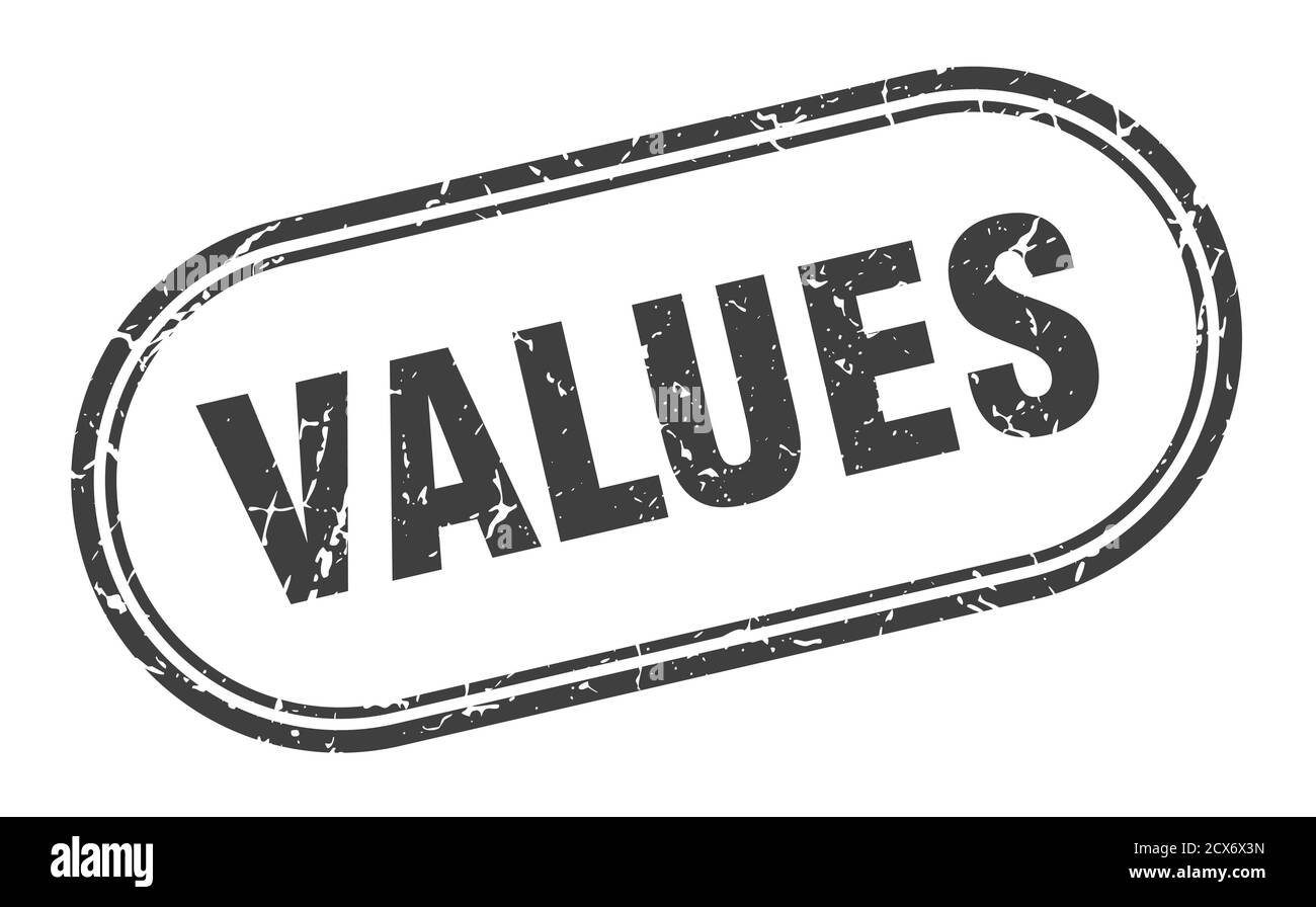 values stamp. rounded grunge sign on white background Stock Vector ...