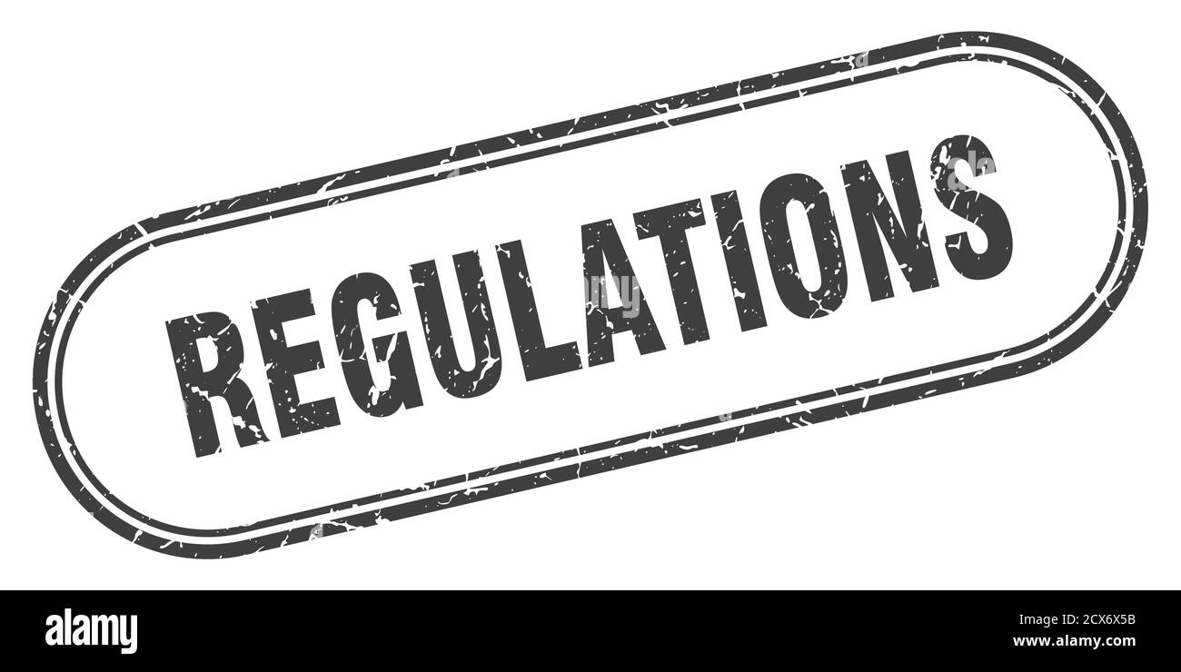 regulations stamp. rounded grunge sign on white background Stock Vector ...