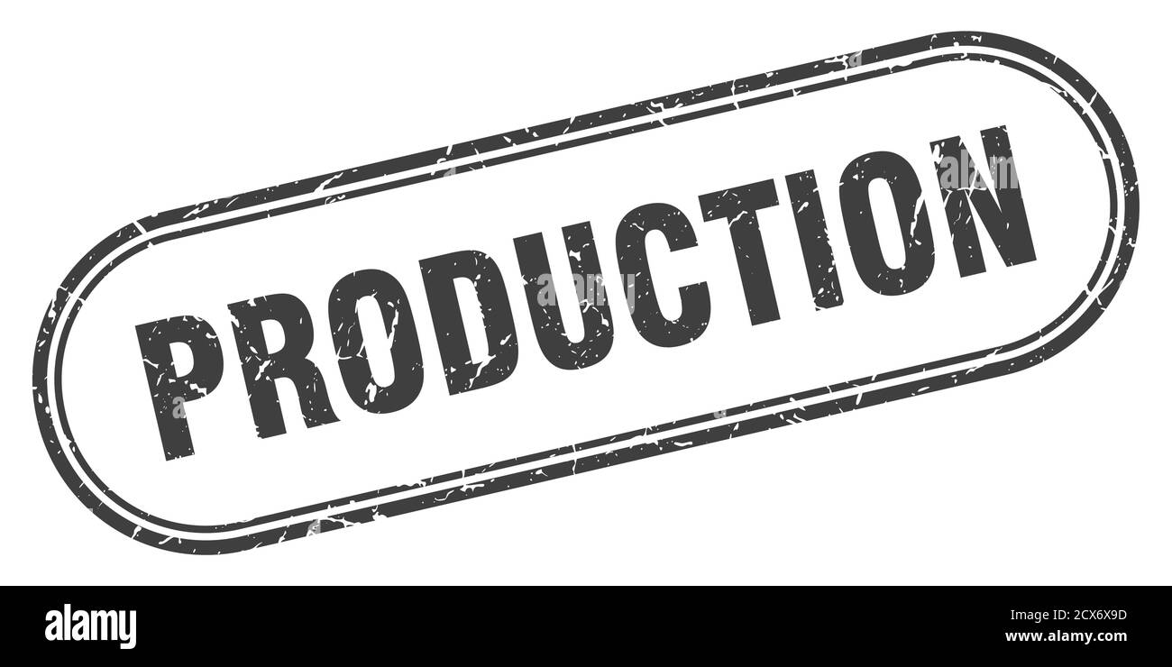 production stamp. rounded grunge sign on white background Stock Vector ...