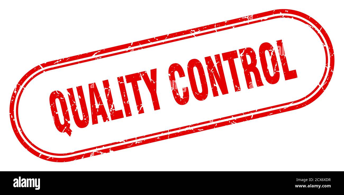 quality control stamp. rounded grunge sign on white background Stock ...