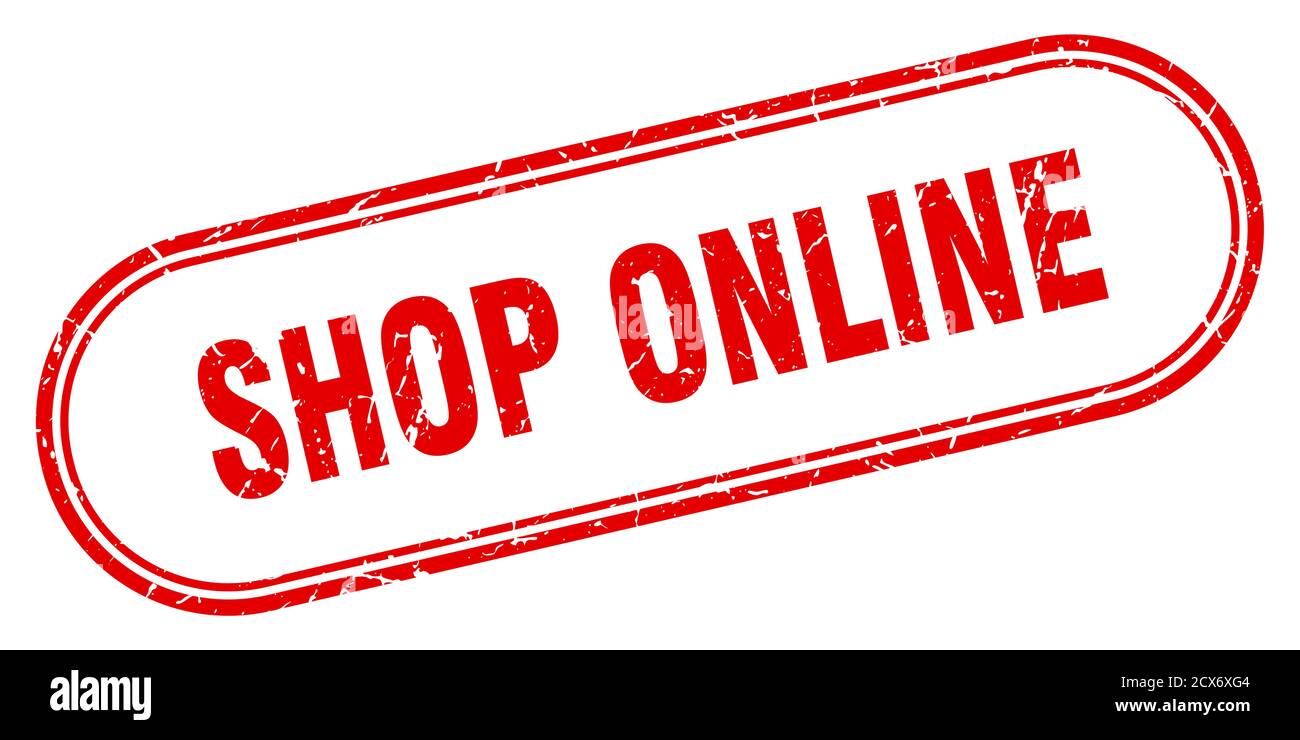 shop online stamp. rounded grunge sign on white background Stock Vector ...