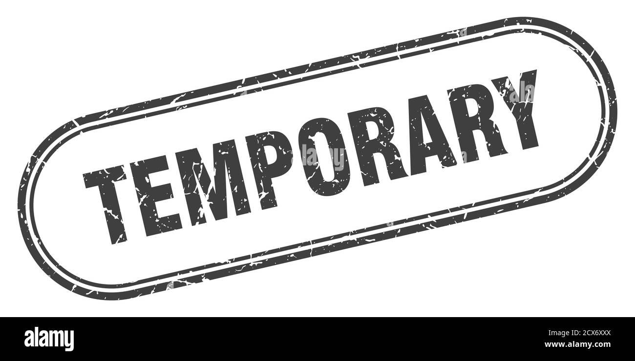 temporary stamp. rounded grunge sign on white background Stock Vector ...