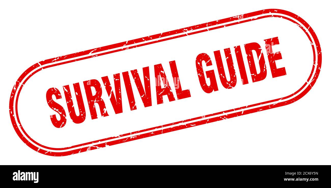 survival guide stamp. rounded grunge sign on white background Stock ...
