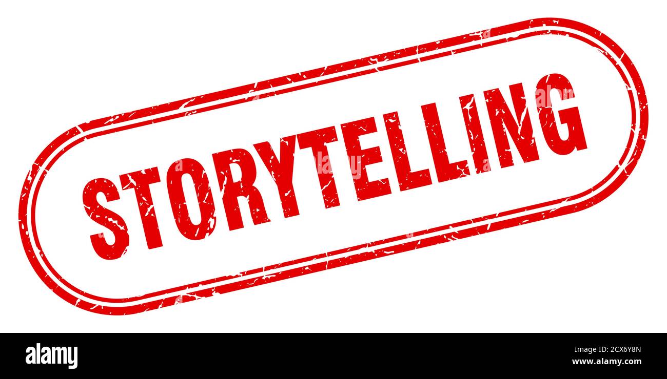 storytelling stamp. rounded grunge sign on white background Stock ...