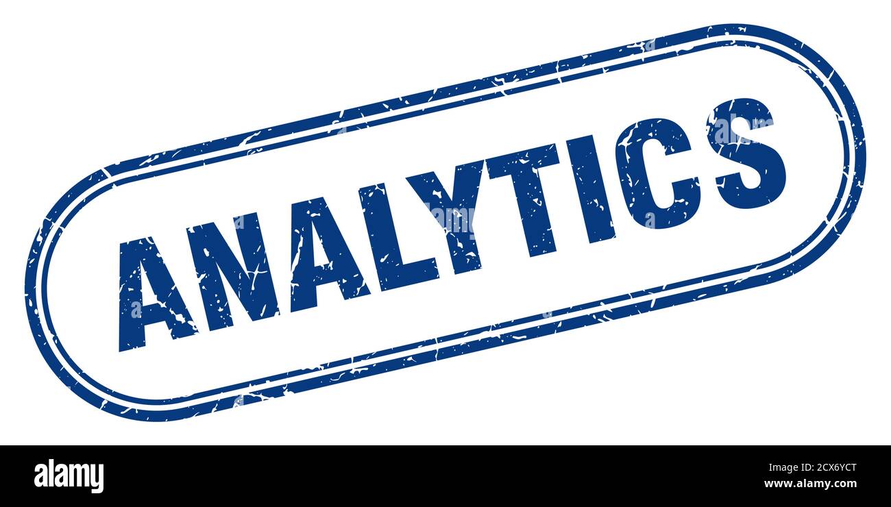 analytics stamp. rounded grunge sign on white background Stock Vector ...