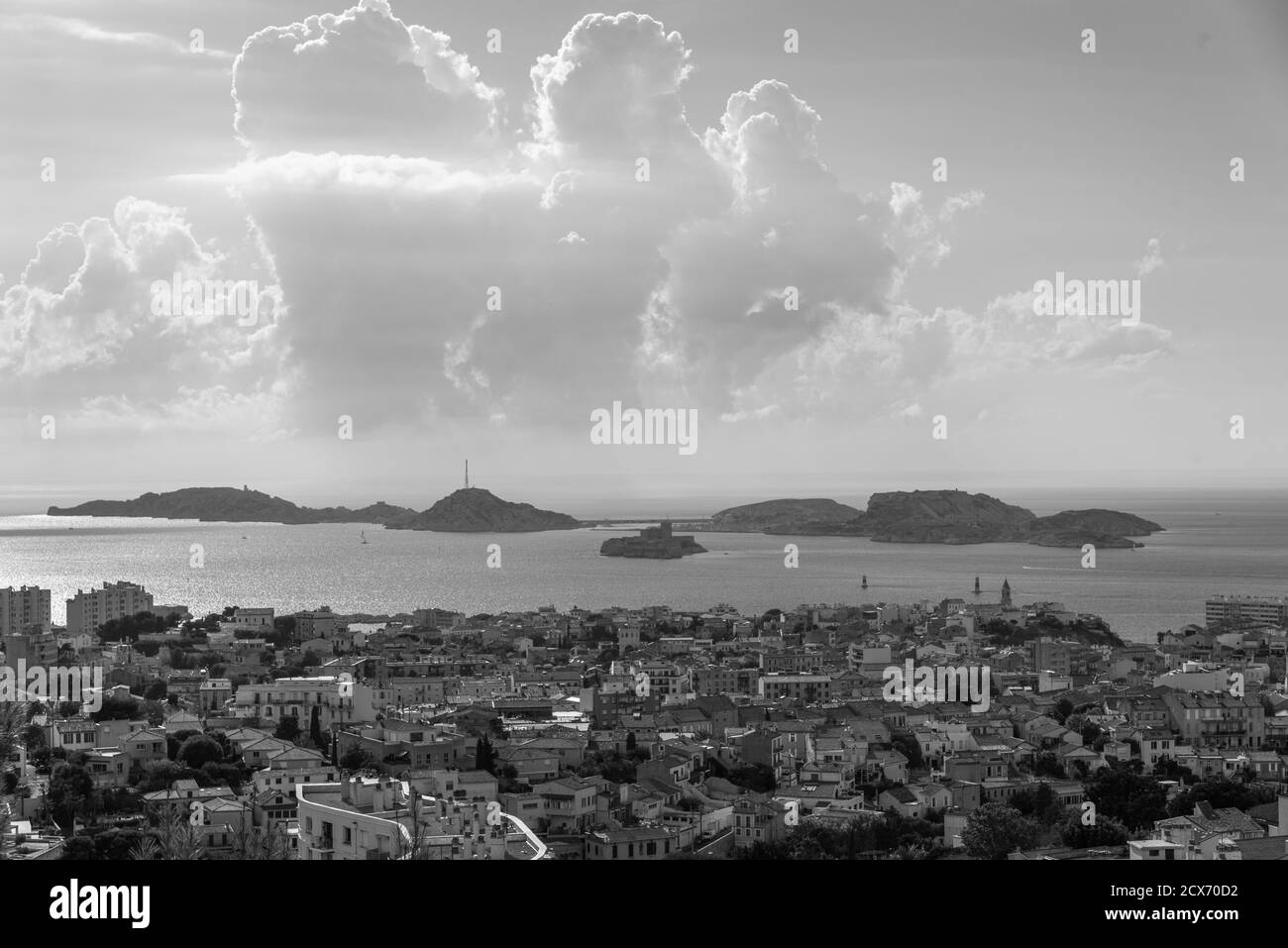 Old harbour marseille aerial Black and White Stock Photos & Images - Alamy