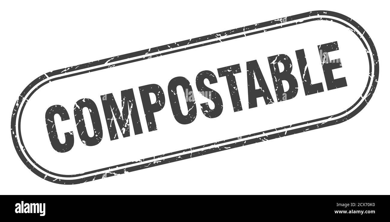 compostable stamp. rounded grunge sign on white background Stock Vector ...