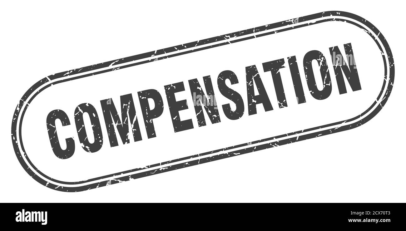 compensation stamp. rounded grunge sign on white background Stock ...