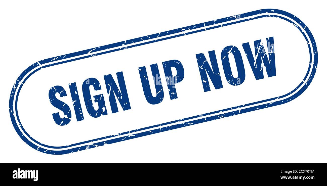 sign up now stamp. rounded grunge sign on white background Stock Vector ...
