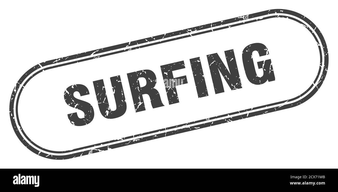 surfing stamp. rounded grunge sign on white background Stock Vector ...