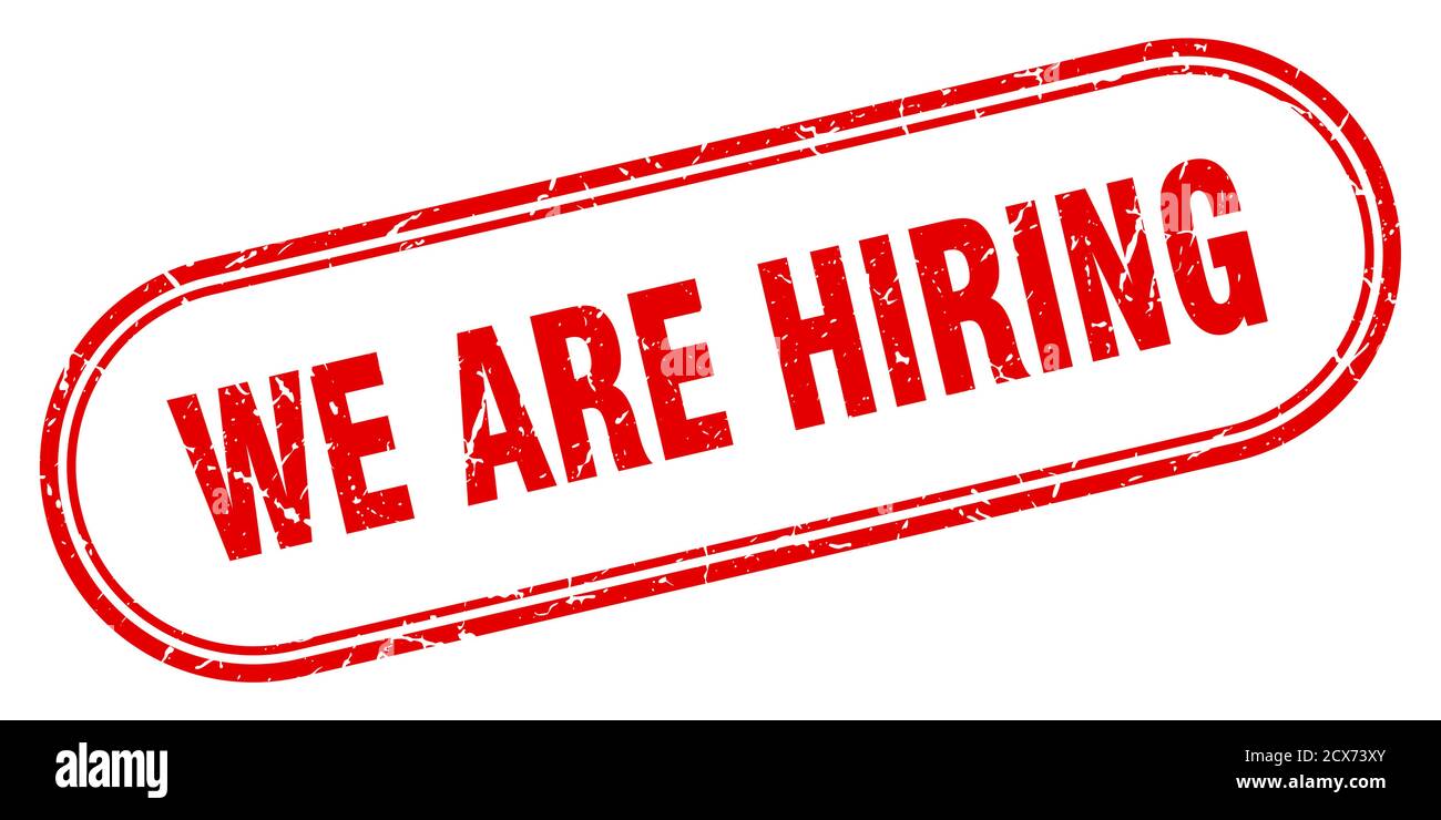 we are hiring stamp. rounded grunge sign on white background Stock ...