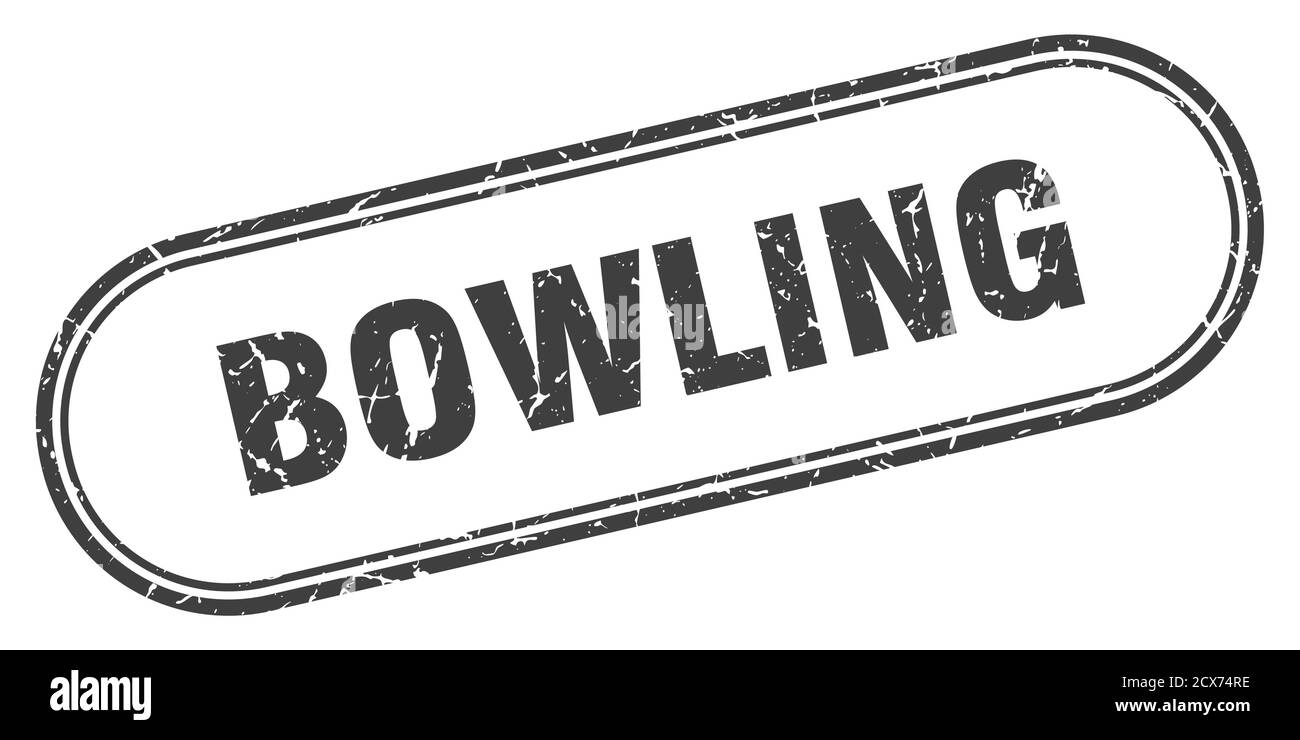 bowling stamp. rounded grunge sign on white background Stock Vector ...