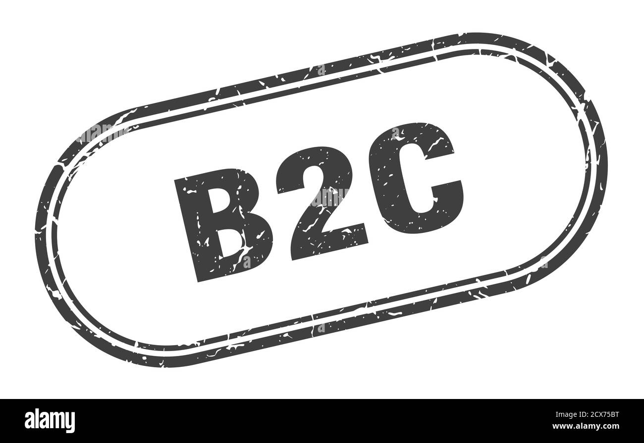 b2c stamp. rounded grunge sign on white background Stock Vector Image ...