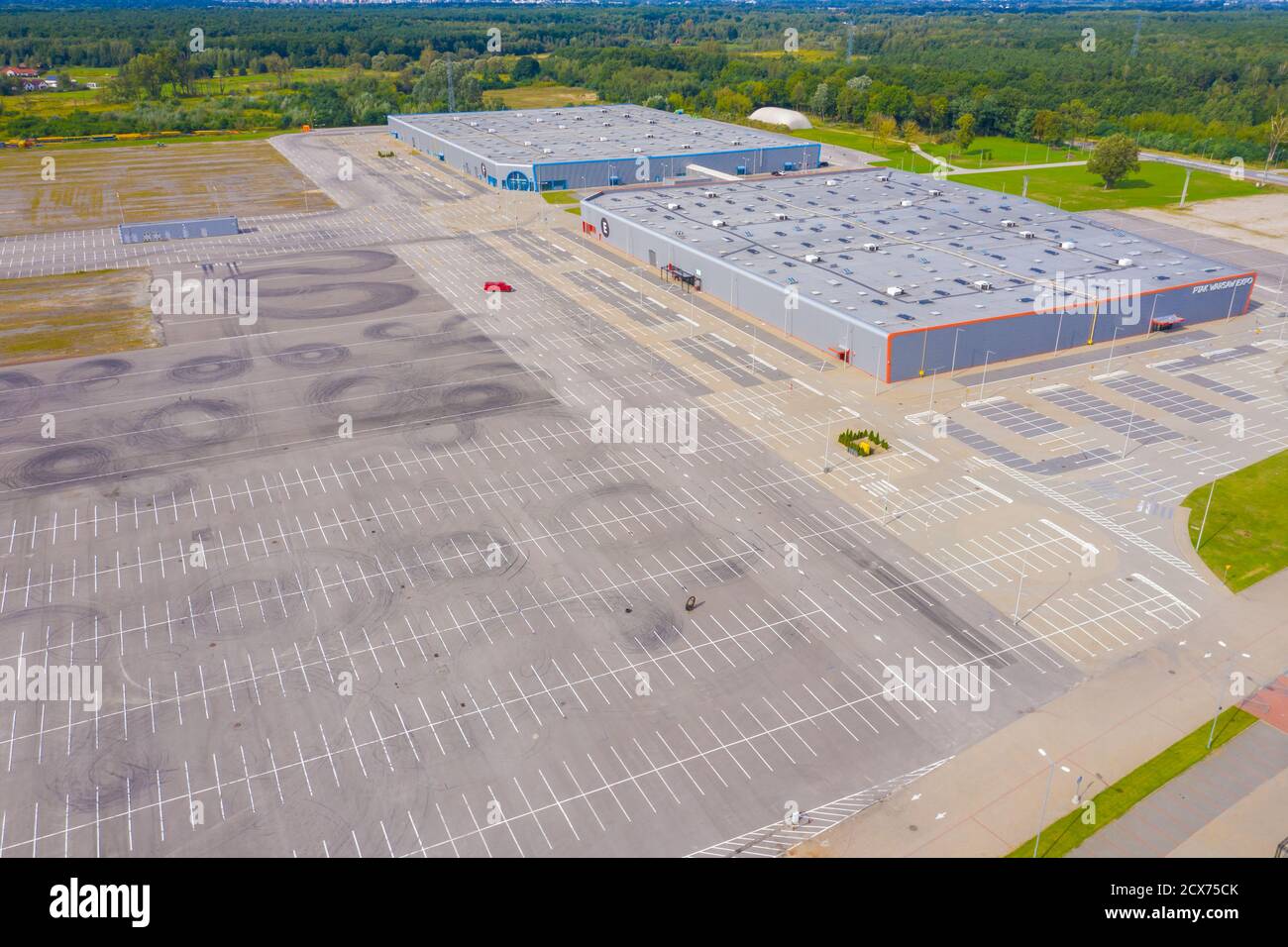 Empty Mall Parking Lot