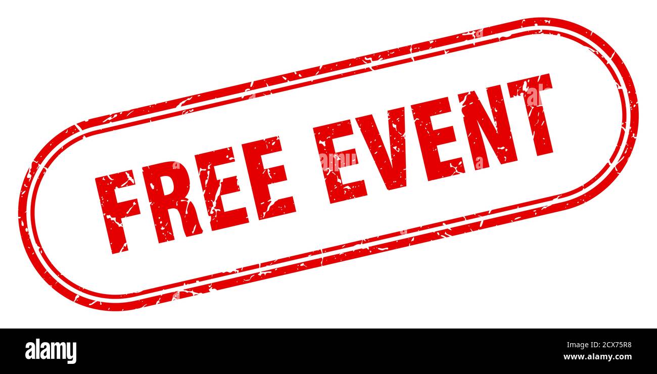 free event stamp. rounded grunge sign on white background Stock Vector ...