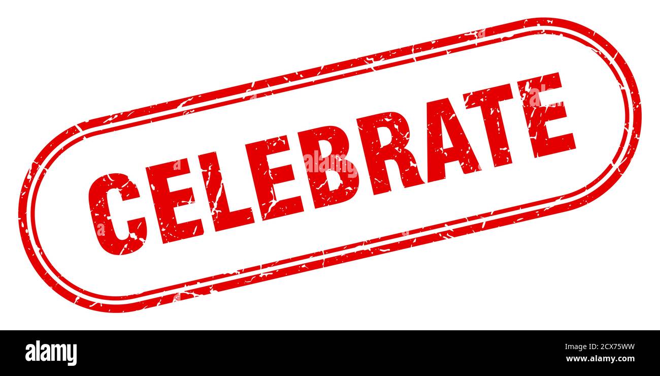 celebrate stamp. rounded grunge sign on white background Stock Vector ...