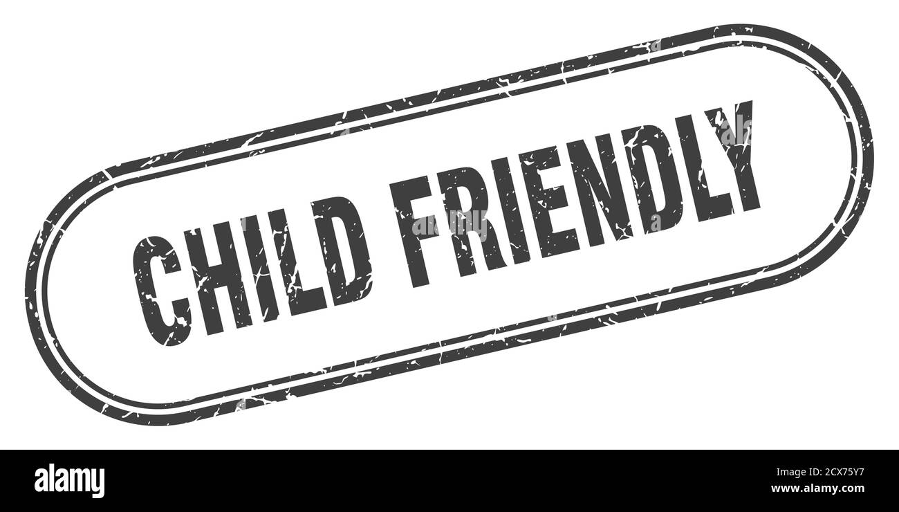 child friendly stamp. rounded grunge sign on white background Stock ...