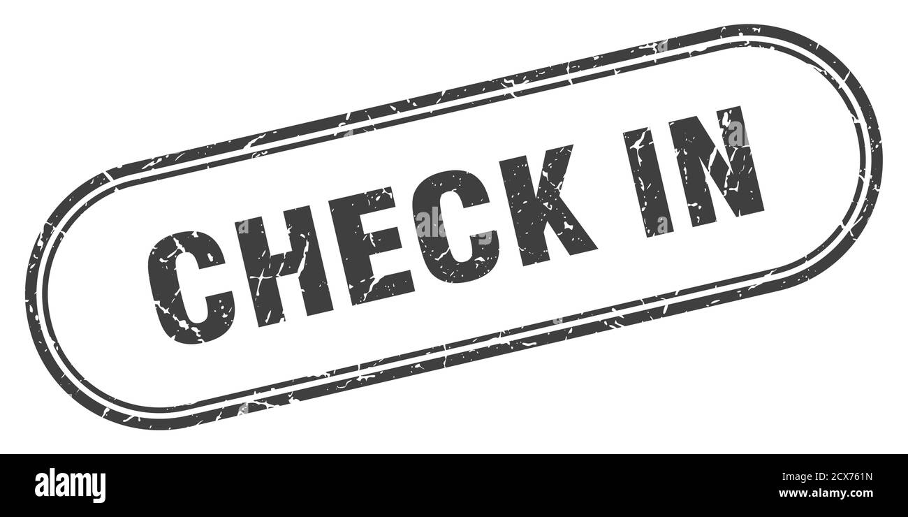 check in stamp. rounded grunge sign on white background Stock Vector ...