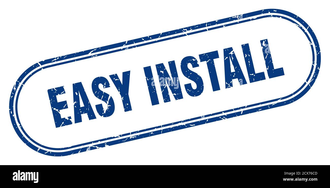 easy install stamp. rounded grunge sign on white background Stock ...