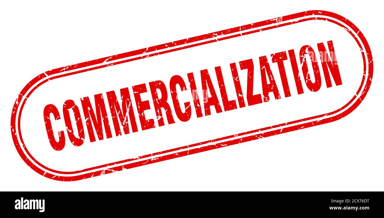 commercialization stamp. rounded grunge sign on white background Stock ...