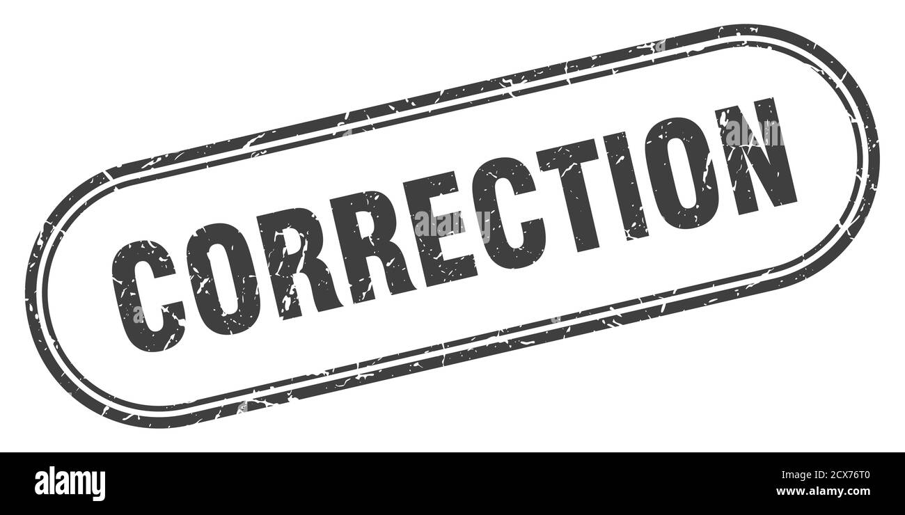 correction stamp. rounded grunge sign on white background Stock Vector ...