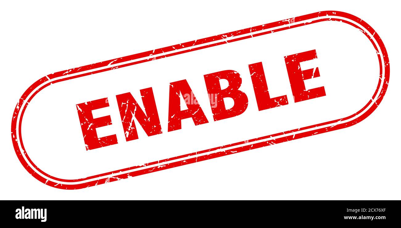 enable stamp. rounded grunge sign on white background Stock Vector ...