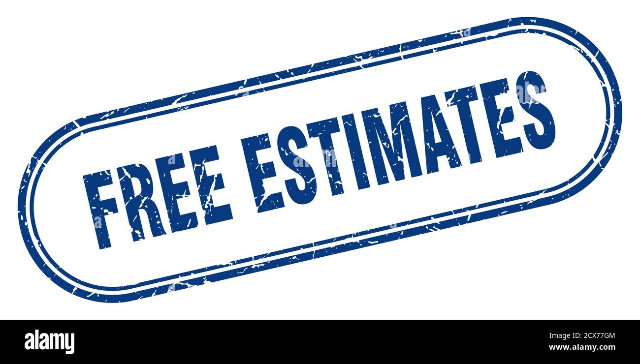 free estimates stamp. rounded grunge sign on white background Stock ...