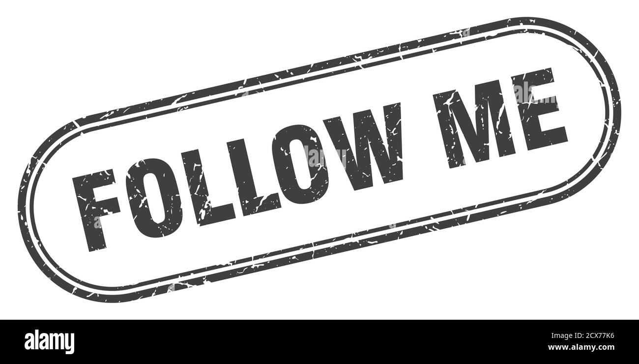 follow me stamp. rounded grunge sign on white background Stock Vector ...