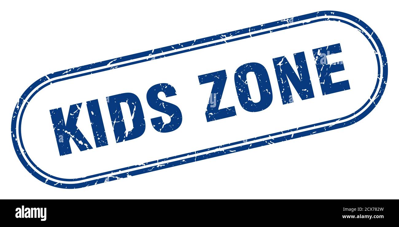 kids zone stamp. rounded grunge sign on white background Stock Vector ...