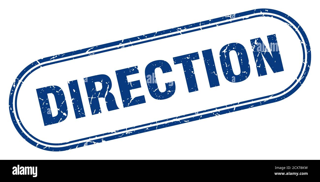 direction stamp. rounded grunge sign on white background Stock Vector ...